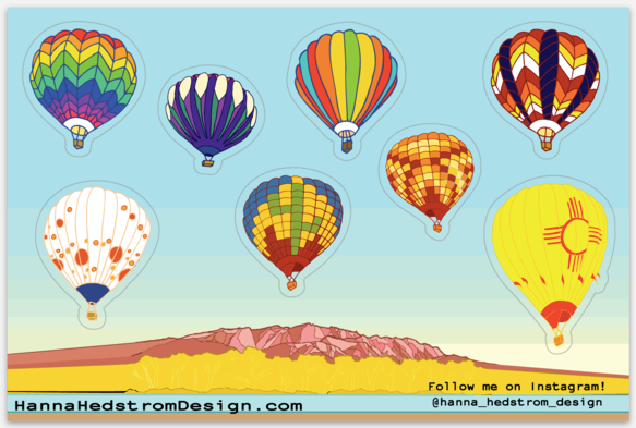 Hot Air Balloon Sticker Sheet – Hanna Hedstrom Design
