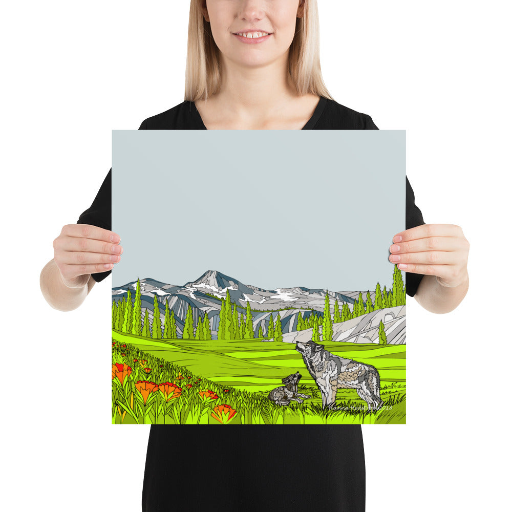 Eagle Cap Wilderness Wolves Poster – Hanna Hedstrom Design